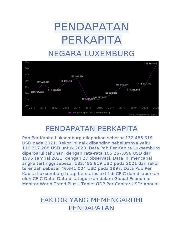 Pendapatan Perkapita | PDF