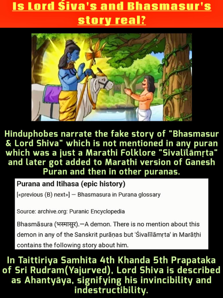 Is Lord Śiva - S and Bhasmasur - S Story Real | PDF