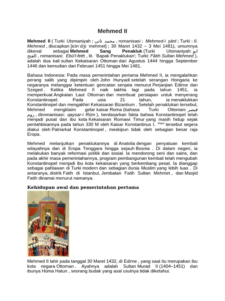 Mehmed II | PDF