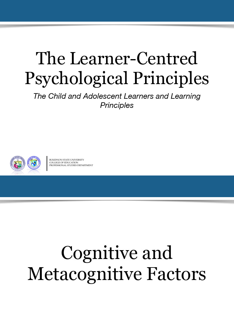 The 14 Learner Centered Psychological Principles by APA | PDF