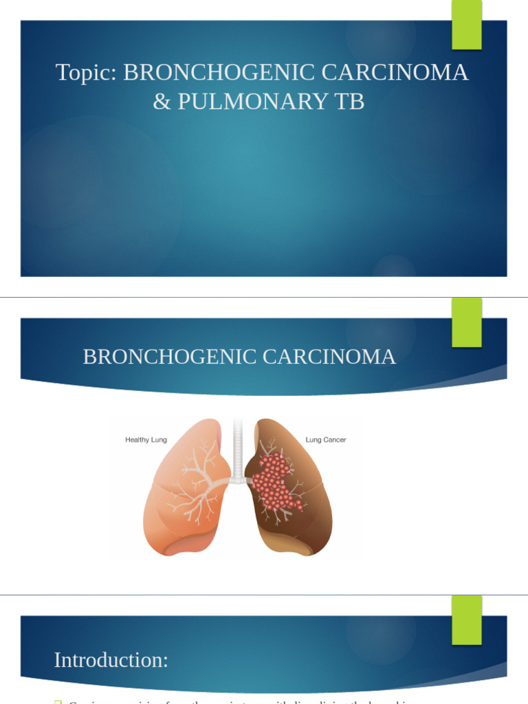 Bronchogenic Carcinoma & Pul - TB | PDF