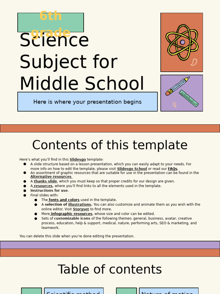 6th Grade Science Presentation Template | PDF | Planets | Science ...