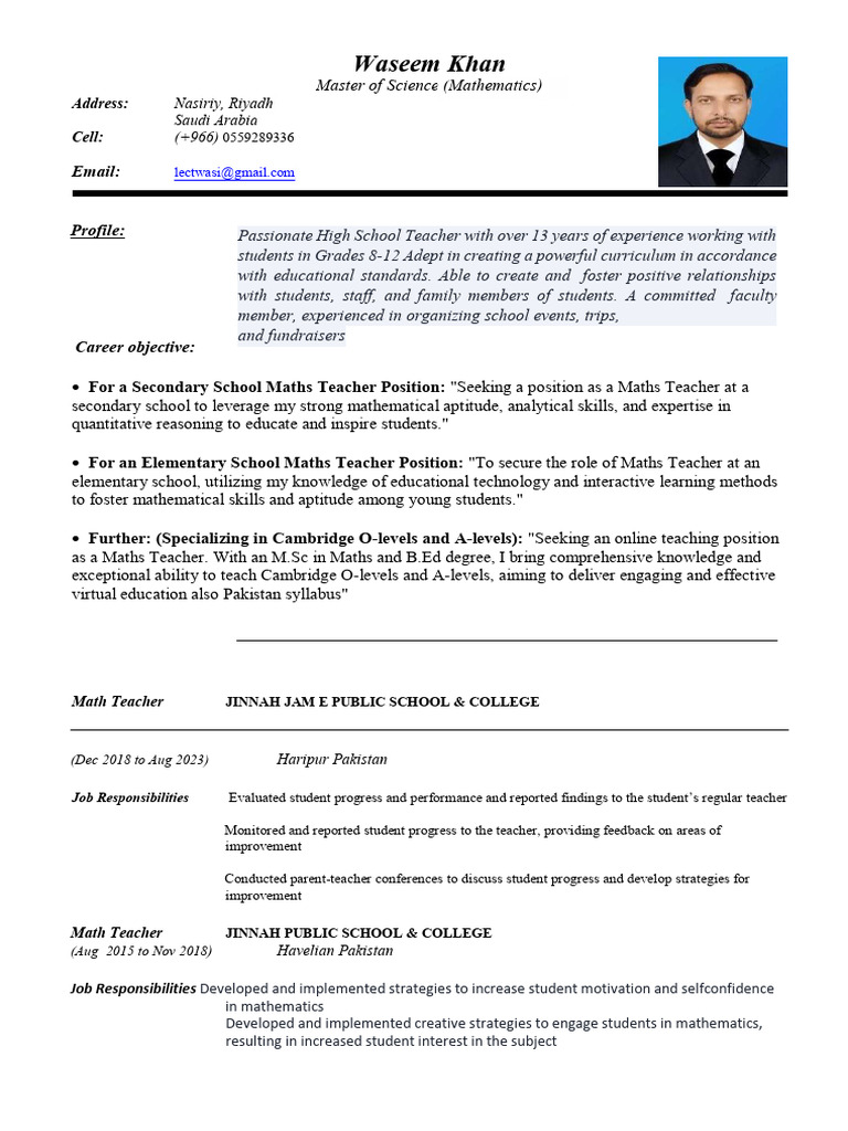 Waseem Khan CV 2 | PDF