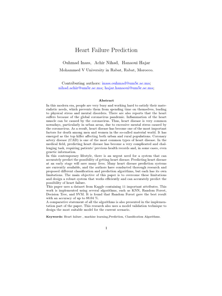 Heart Failure Prediction | PDF