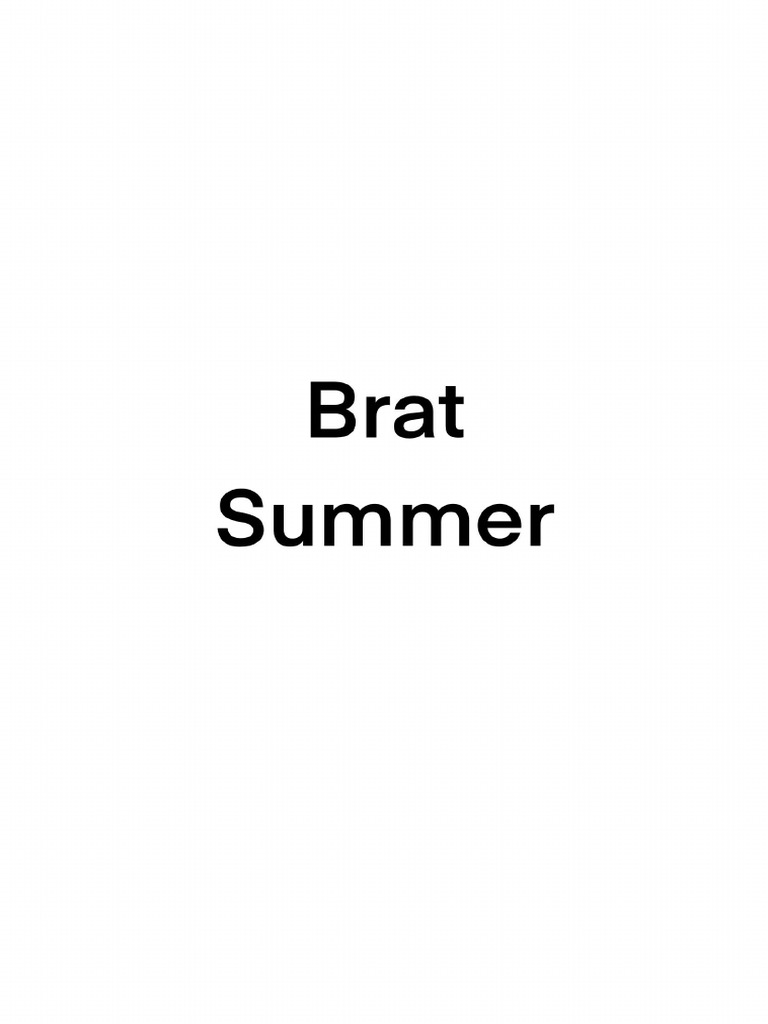 Brat Summer | PDF