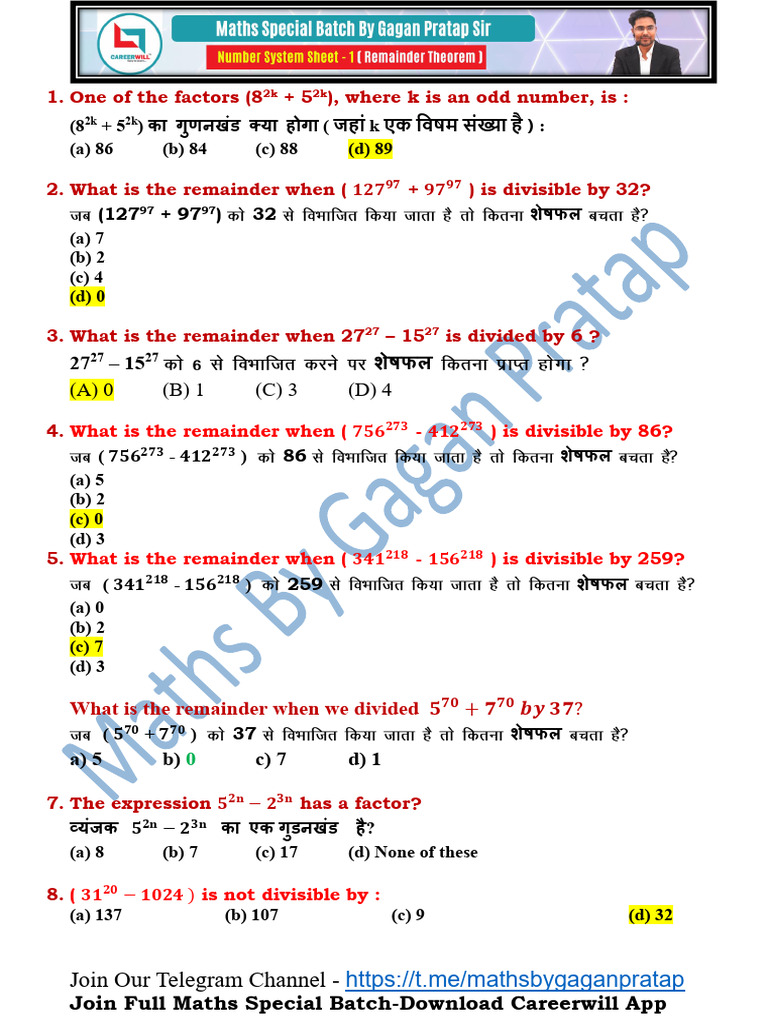 Number System Sheet-1 by Gagan Pratap Sir | PDF