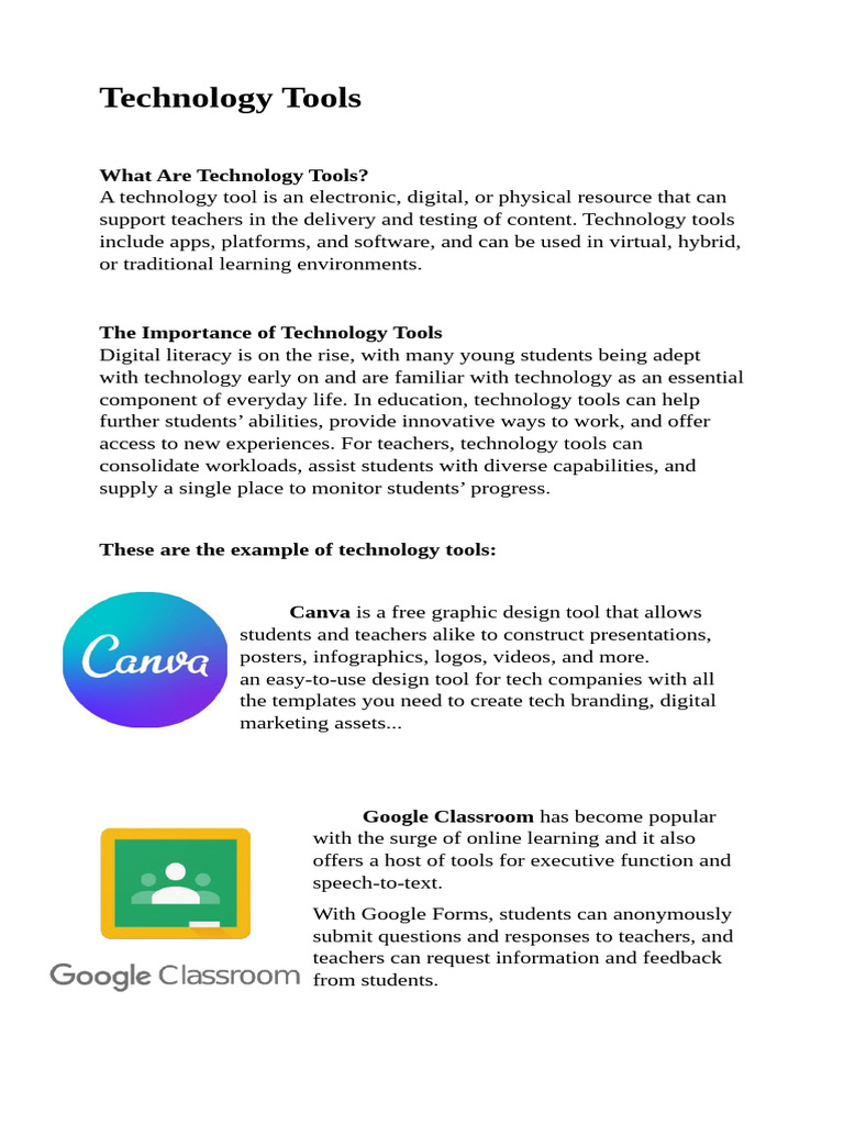 Technology Tools - 123745 | PDF
