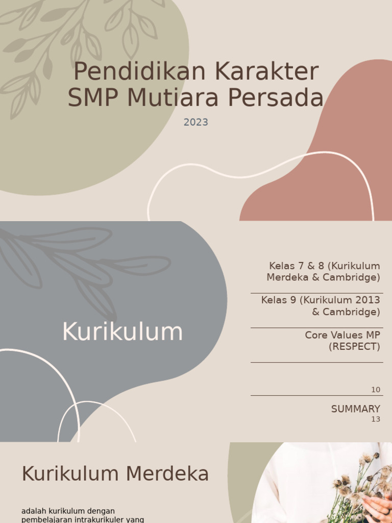 Pendidikan Karakter SMP Mutiara Persada | PDF