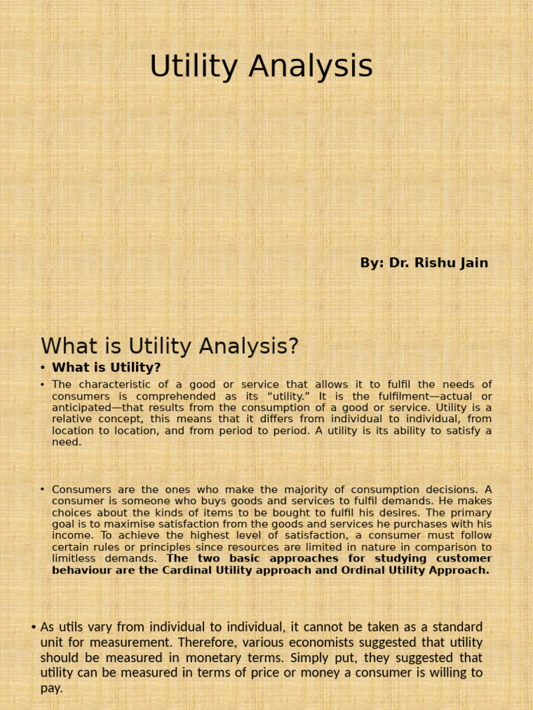 Utility Analysis | PDF