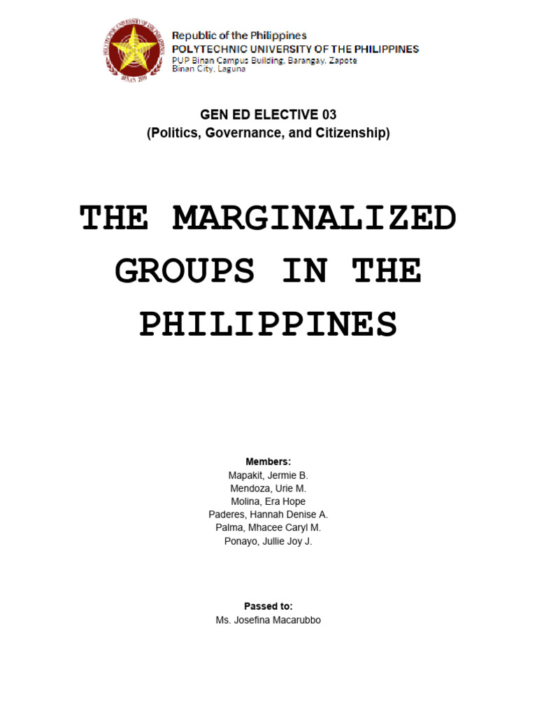Marginalized Groups in the Philippines | PDF