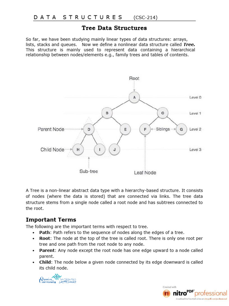 Module 10 - Data Structures (Non-Linear Trees and Graph) Data Structures | PDF