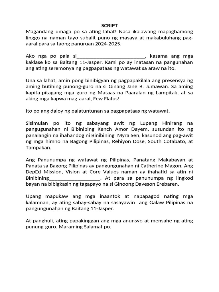 convocation program script | PDF