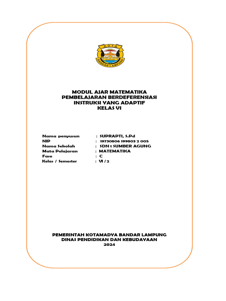 Modul Ajar Matematika Suprapti | PDF