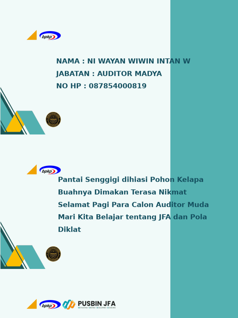 Materi Penjelasan JFA Dan Pola Diklat JFA 16072024 | PDF