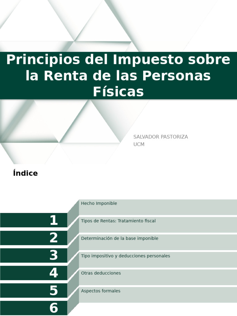 Tema 2 - Principios IRPF | PDF | Impuestos | Finanzas y dinero