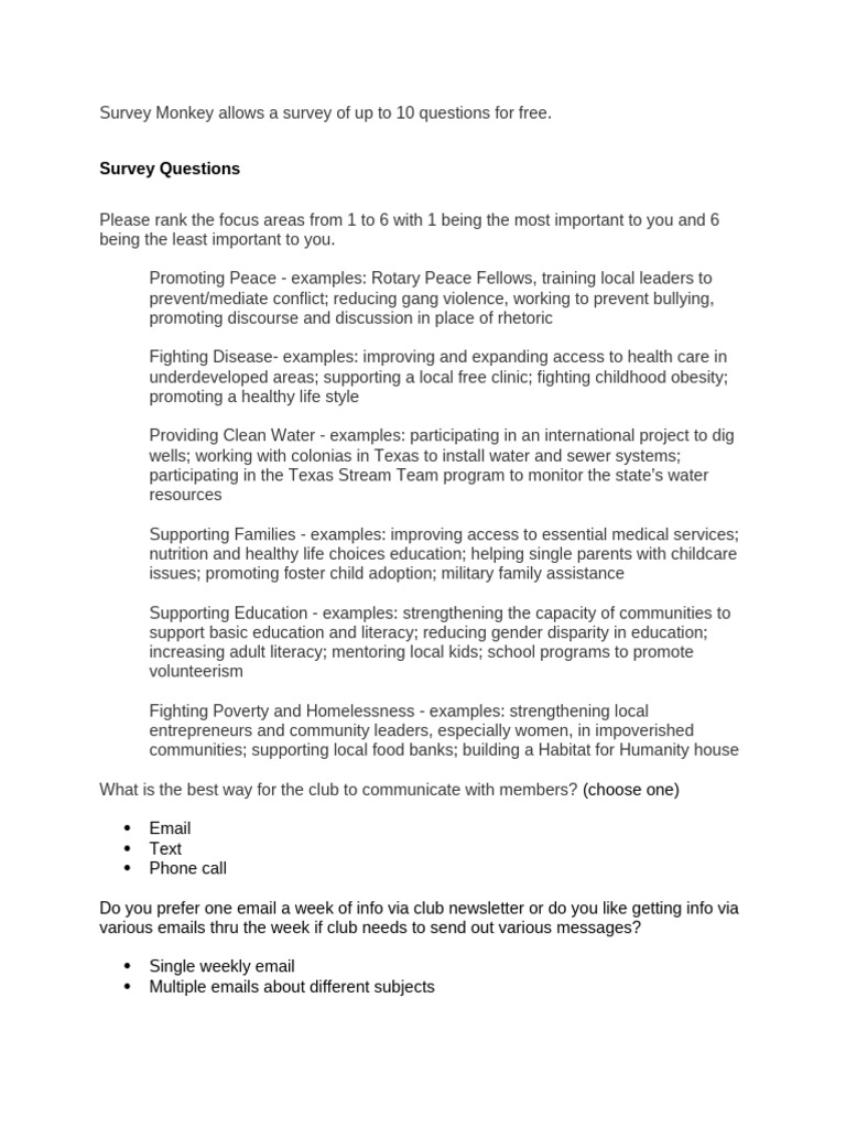 SurveyMonkey Design Club Survey | PDF