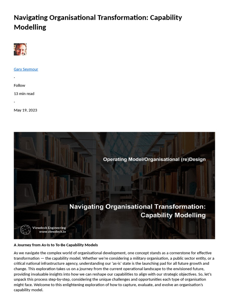 Navigating Organisational Transformation - Capability Modelling | PDF