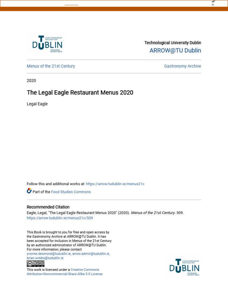 The Legal Eagle Restaurant Menus 2020 | PDF