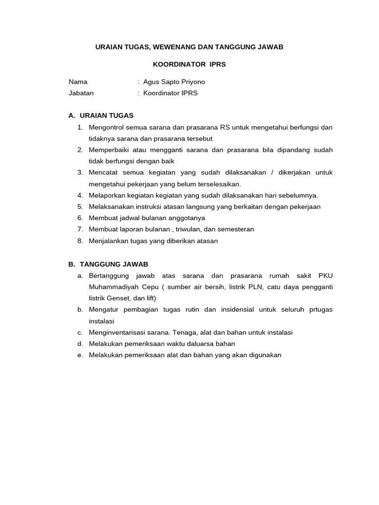 URAIAN TUGAS Iprs | PDF