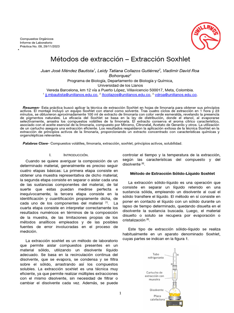Extracción Soxhlet | PDF | Solubilidad | Solvente