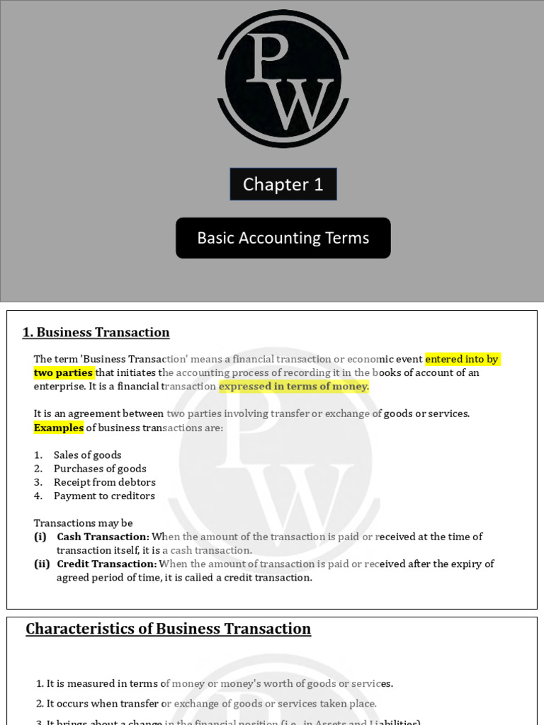 Essential Accounting Terms Explained | PDF | Expense | Finance & Money ...