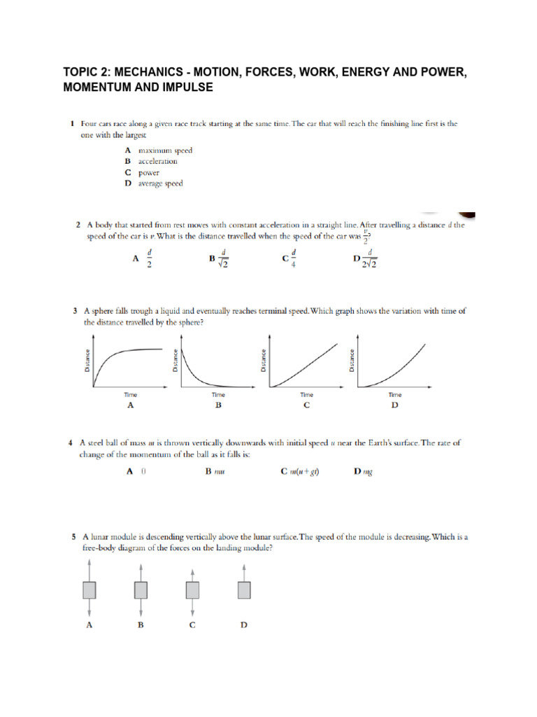 Phy Tsokos Exam Style Questions | PDF