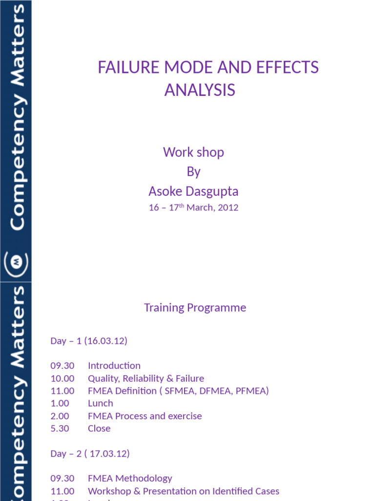 Presentation On FMEA | PDF