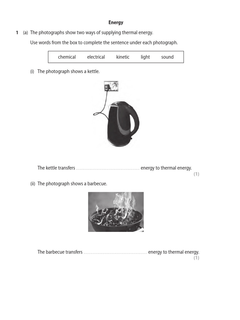 Energy Transfers, GPE, KE - Efficiency 1 QP | PDF
