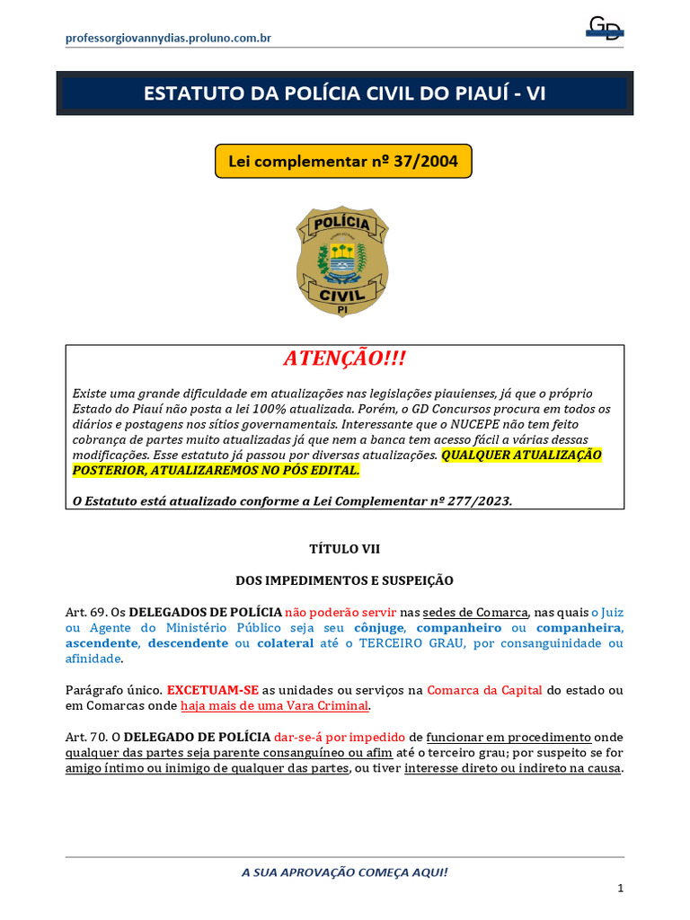 2023121901201-Aula 06 Estatuto Pcpi | PDF