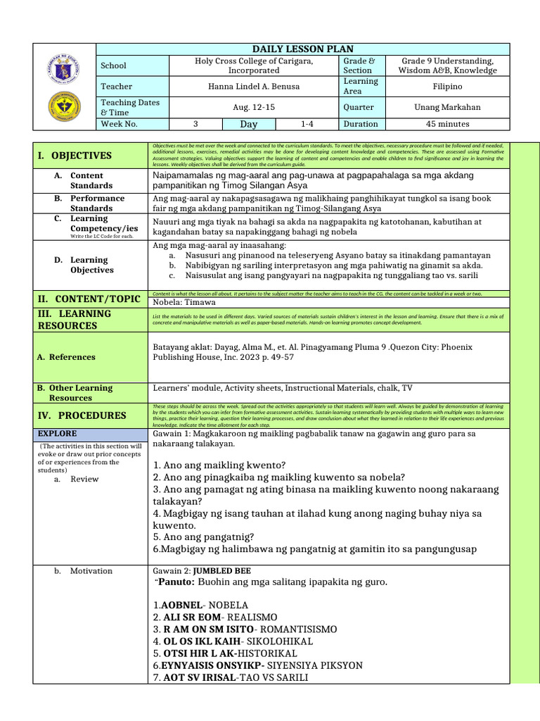 Benusa, Hanna DLP Week 3 | PDF