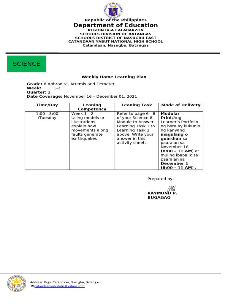 2WHLP - Science8 - Week 1-2 | PDF 2WHLP - Science8 - Week 1-2 | PDF
