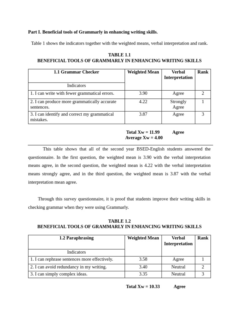 Table Interpretation | PDF
