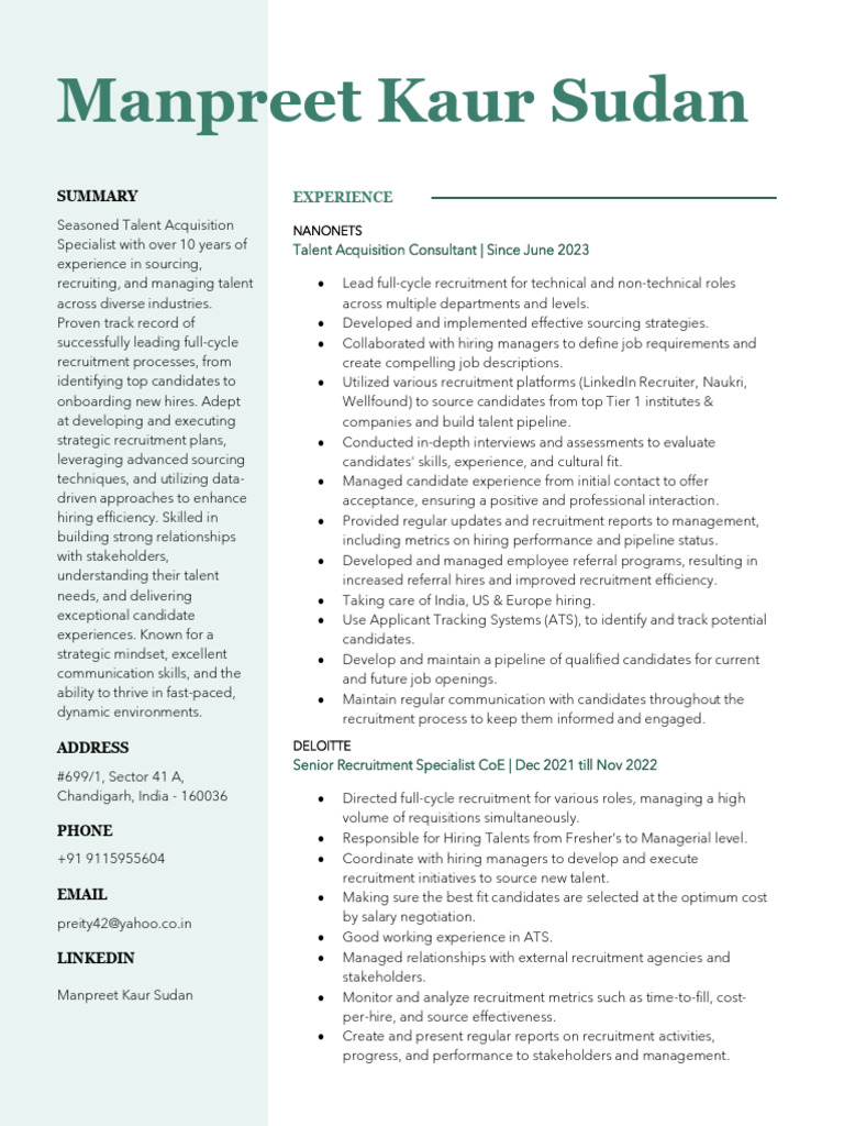 Manpreet Kaur - Resume | PDF