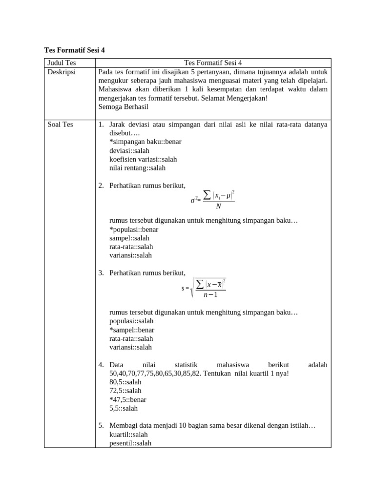 Tes Formatif 4 | PDF