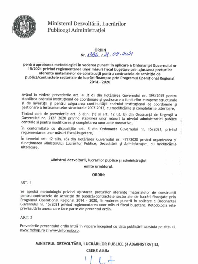 Ordin 1336 Din 21.09.2021 | PDF