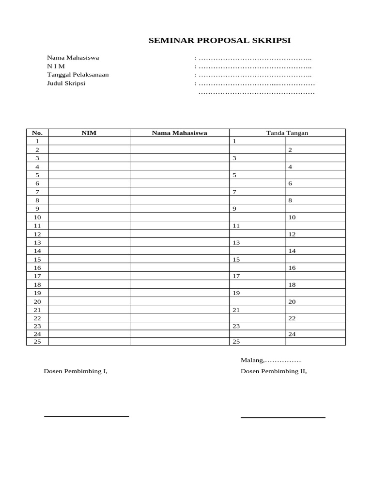 Berita Acara Sempro | PDF