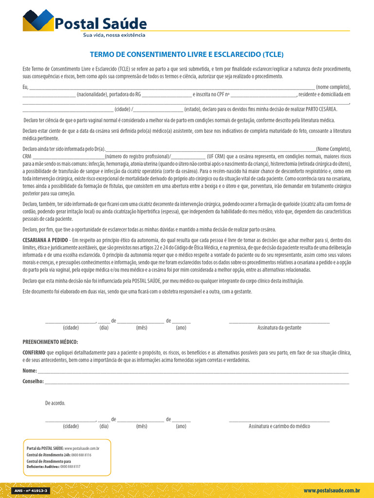 Termo de Consentimento Livre e Esclarecido | PDF
