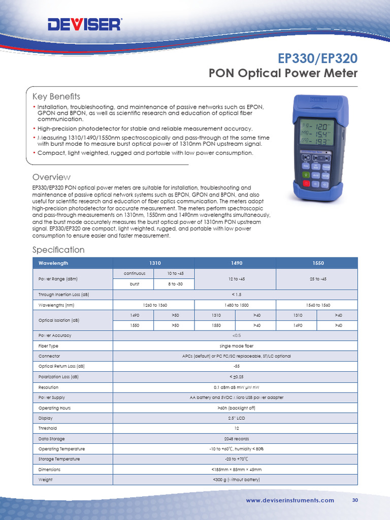 Deviser EP330 Datasheet | PDF