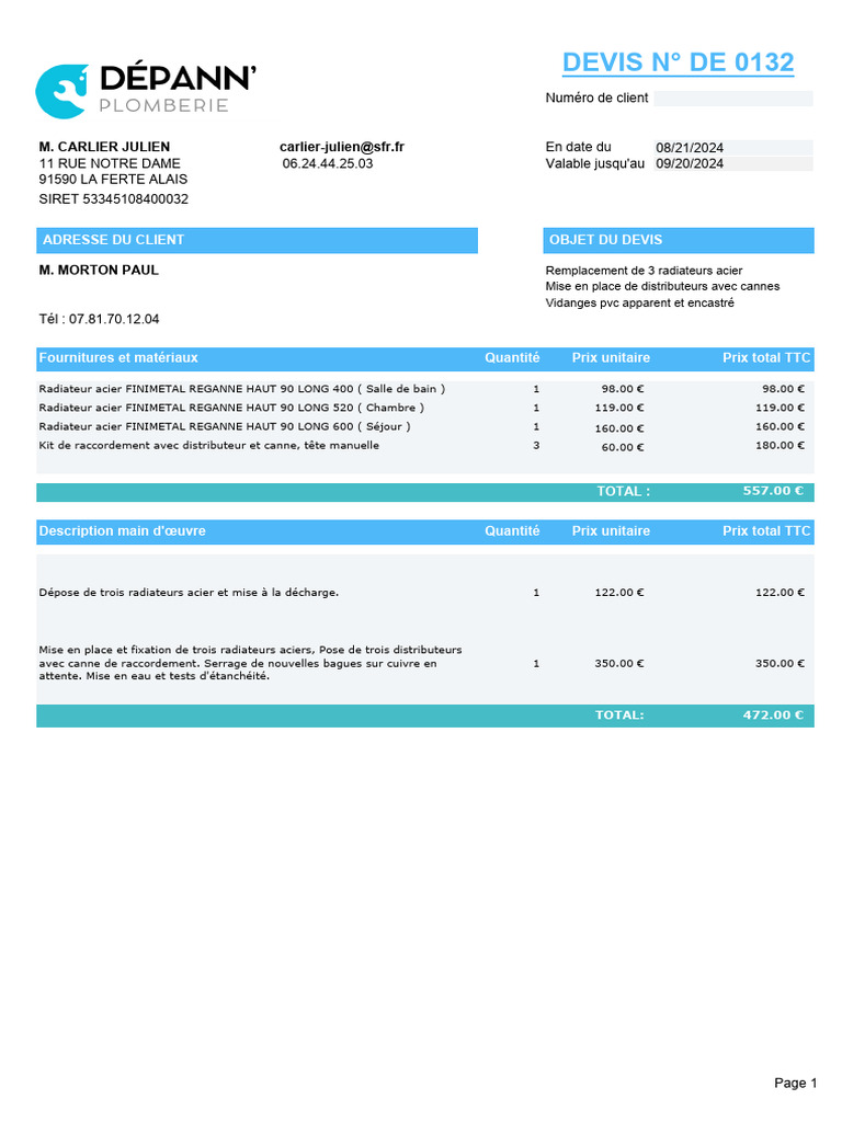 Trame Pour Devis (1) | PDF