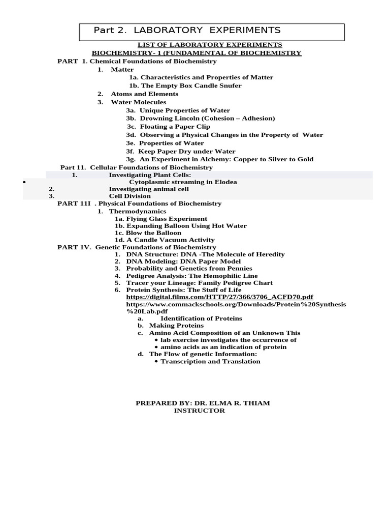 Part 2. Laboratory Experiments | PDF