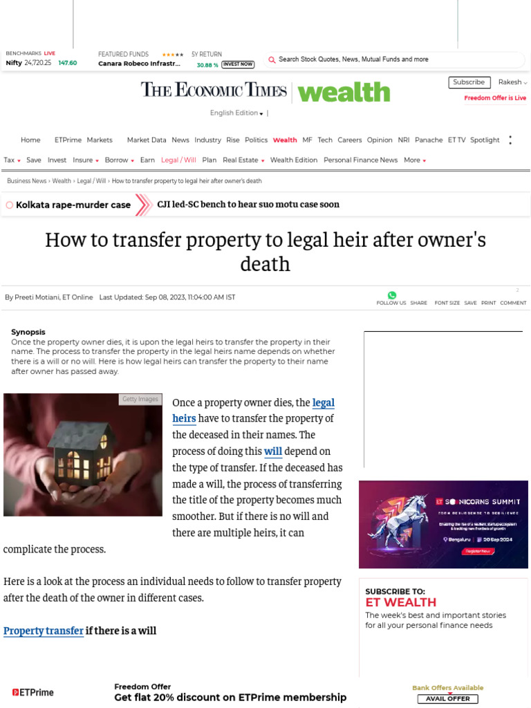 Property Transfer Guide for Heirs | PDF | Probate | Will And Testament