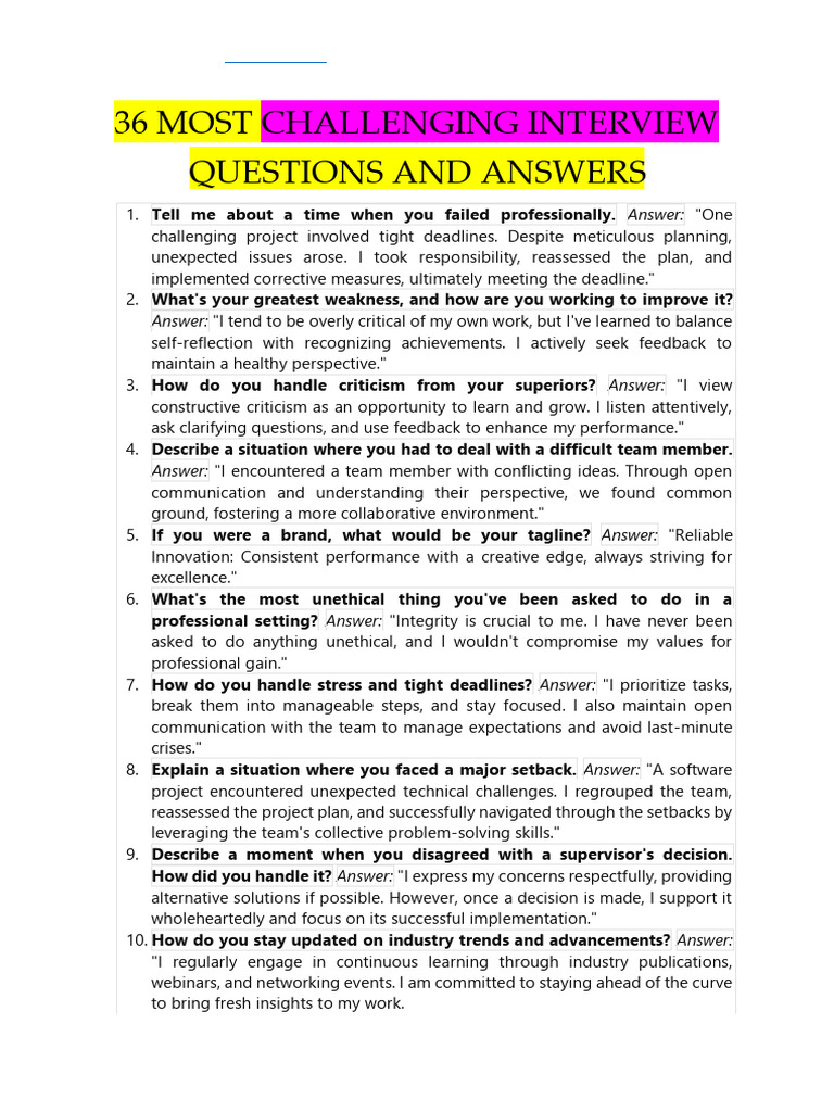 Interview Questions & Answers | PDF