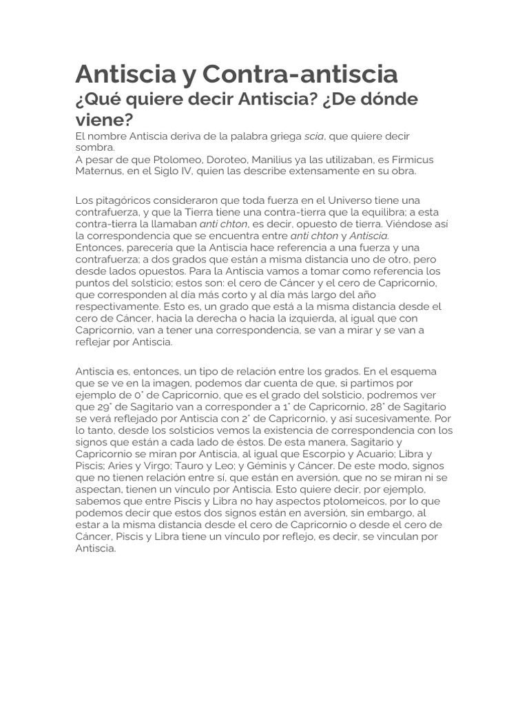 Antiscia y Contra - Antiscia | PDF