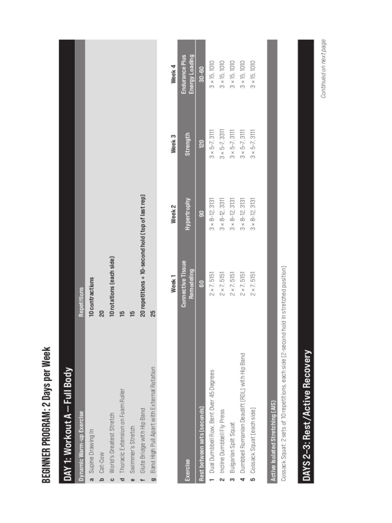 BEGINNER PROGRAM 2 Days Per Week | PDF