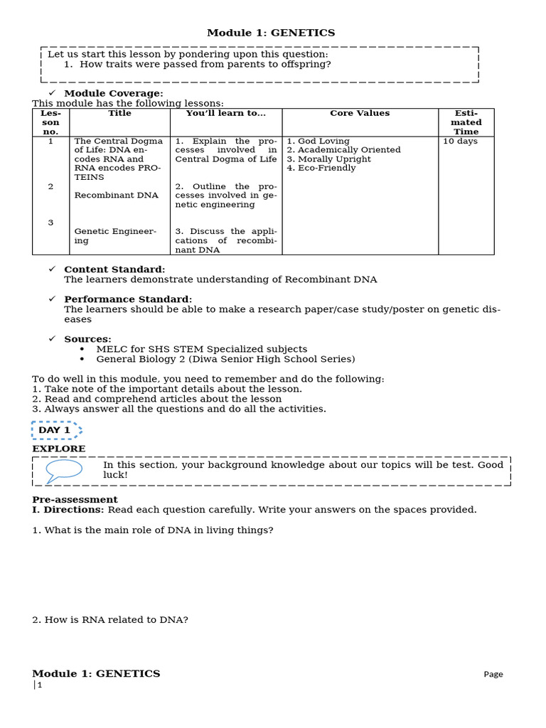 Gen Bio 2 Q3 Week 1 2 | PDF
