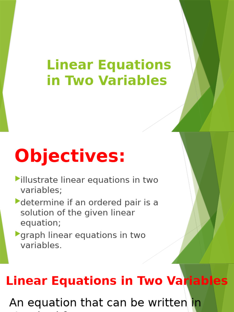 G8 Math Q1-Week 5- Linear Equations | PDF