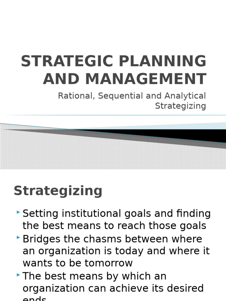 Strategic Planning and Management | PDF
