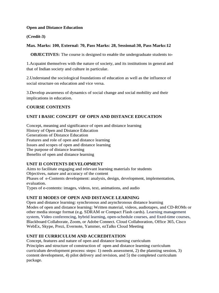 Open and Distance Education | PDF | Distance Education | Massive Open ...