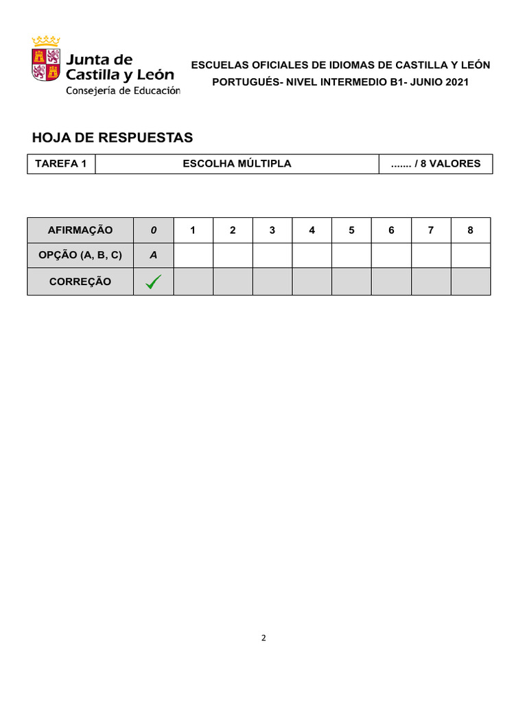 Portugués b1 Junio 21 (Já) | PDF