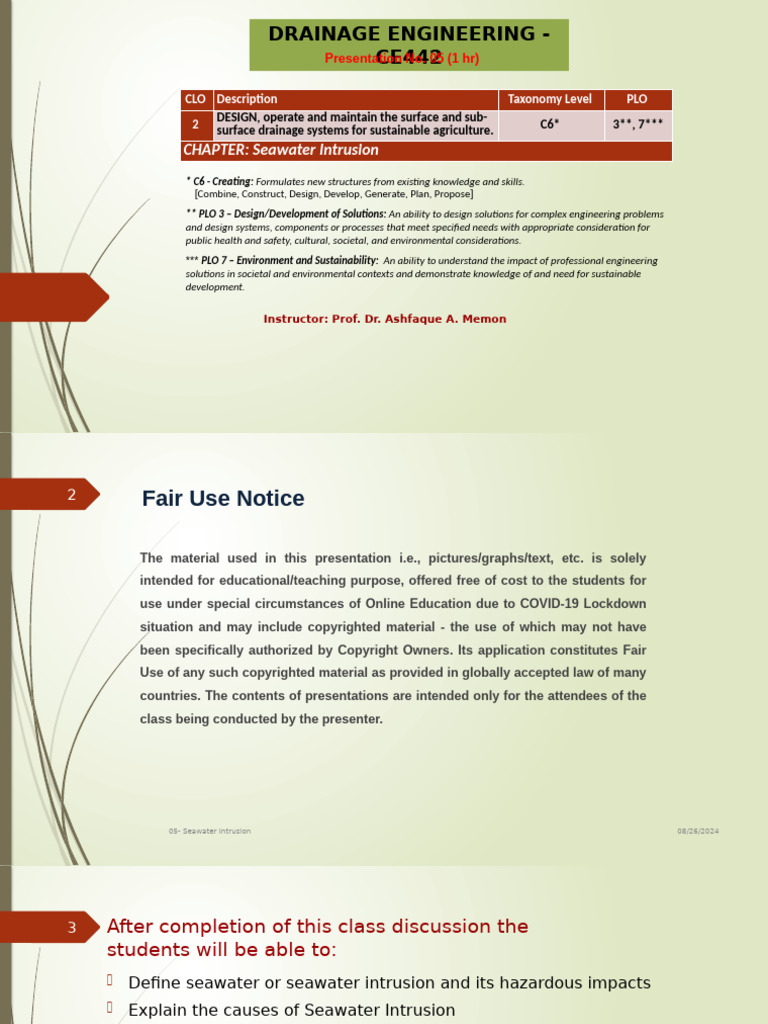 DE05 - Sea Water Intrusion | PDF